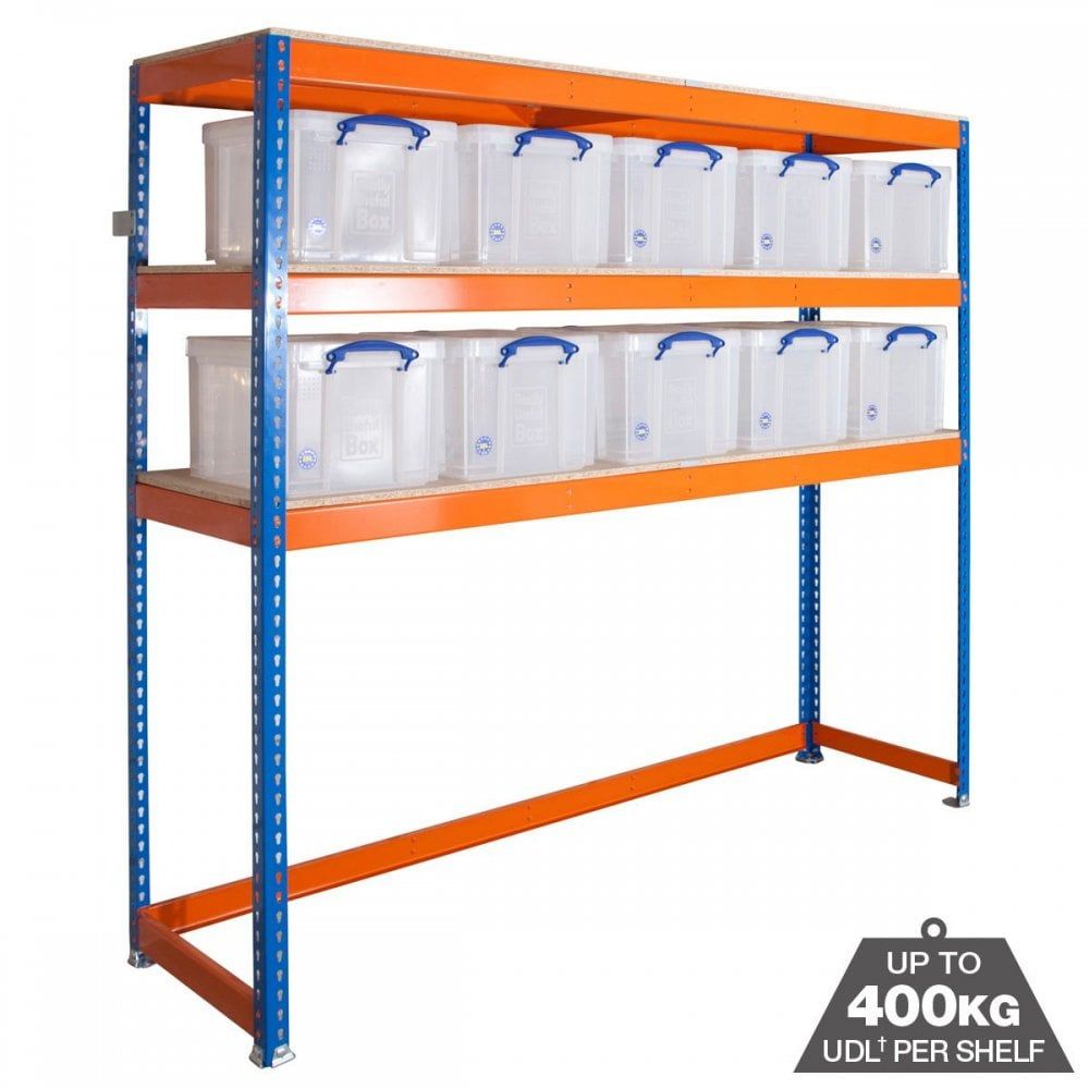 Heavy Duty 400kg Garage Space Saver Shelving & Really Useful Boxes ...