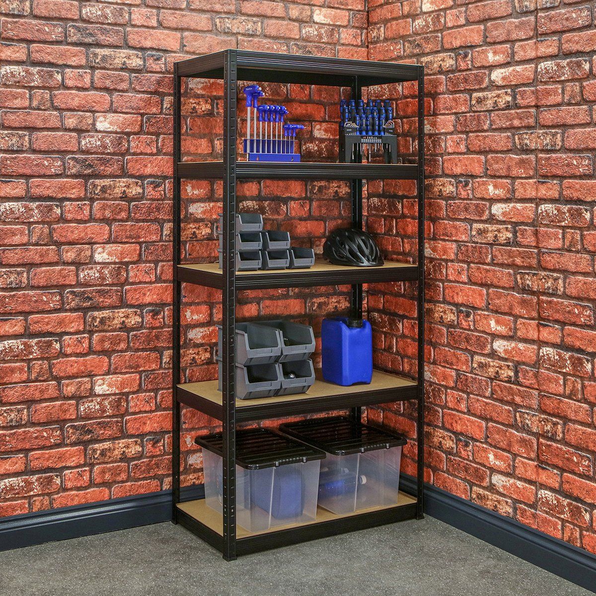 Black Garage Shelving 265kg | Racking.com