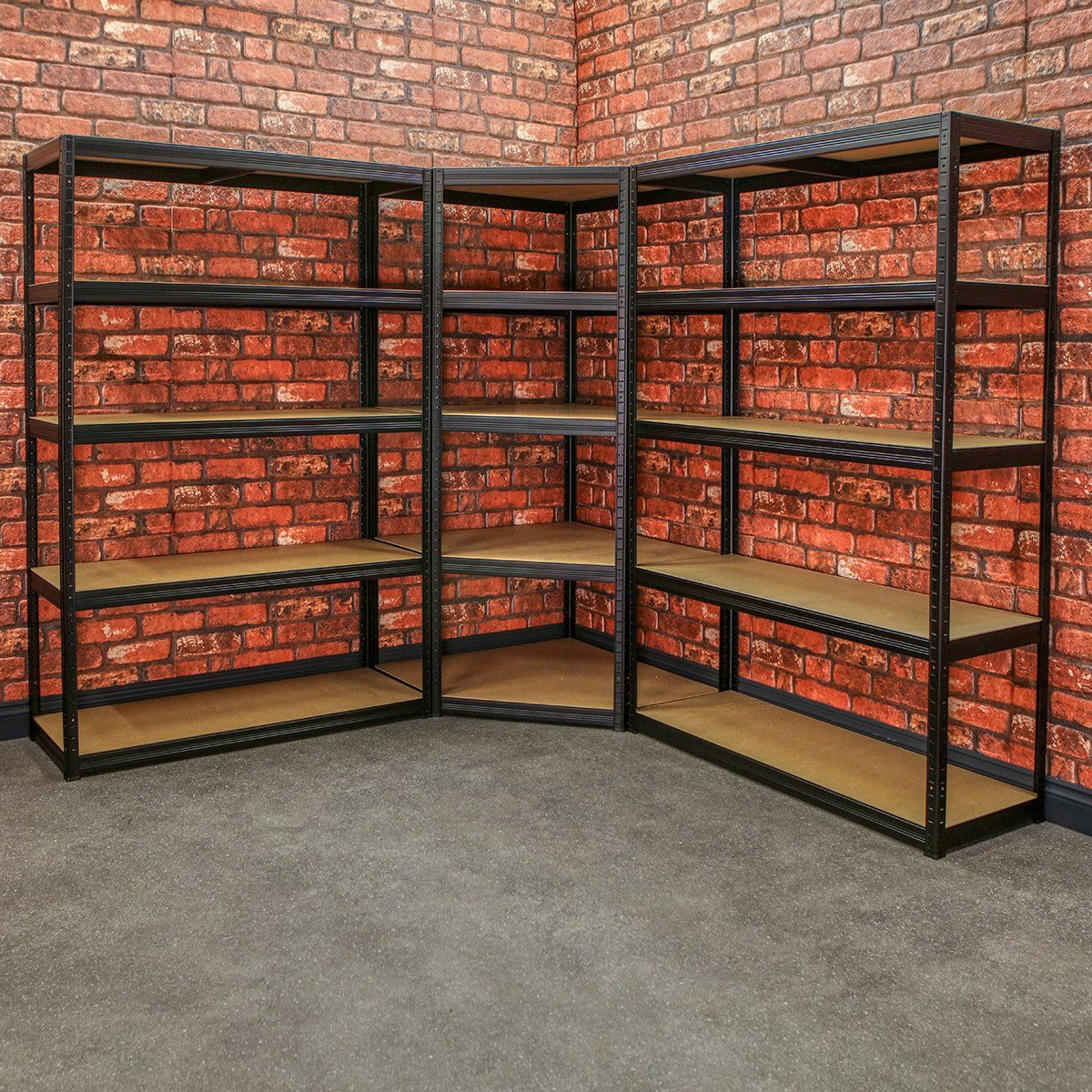 Black Garage Corner Shelving Kit | Racking.com